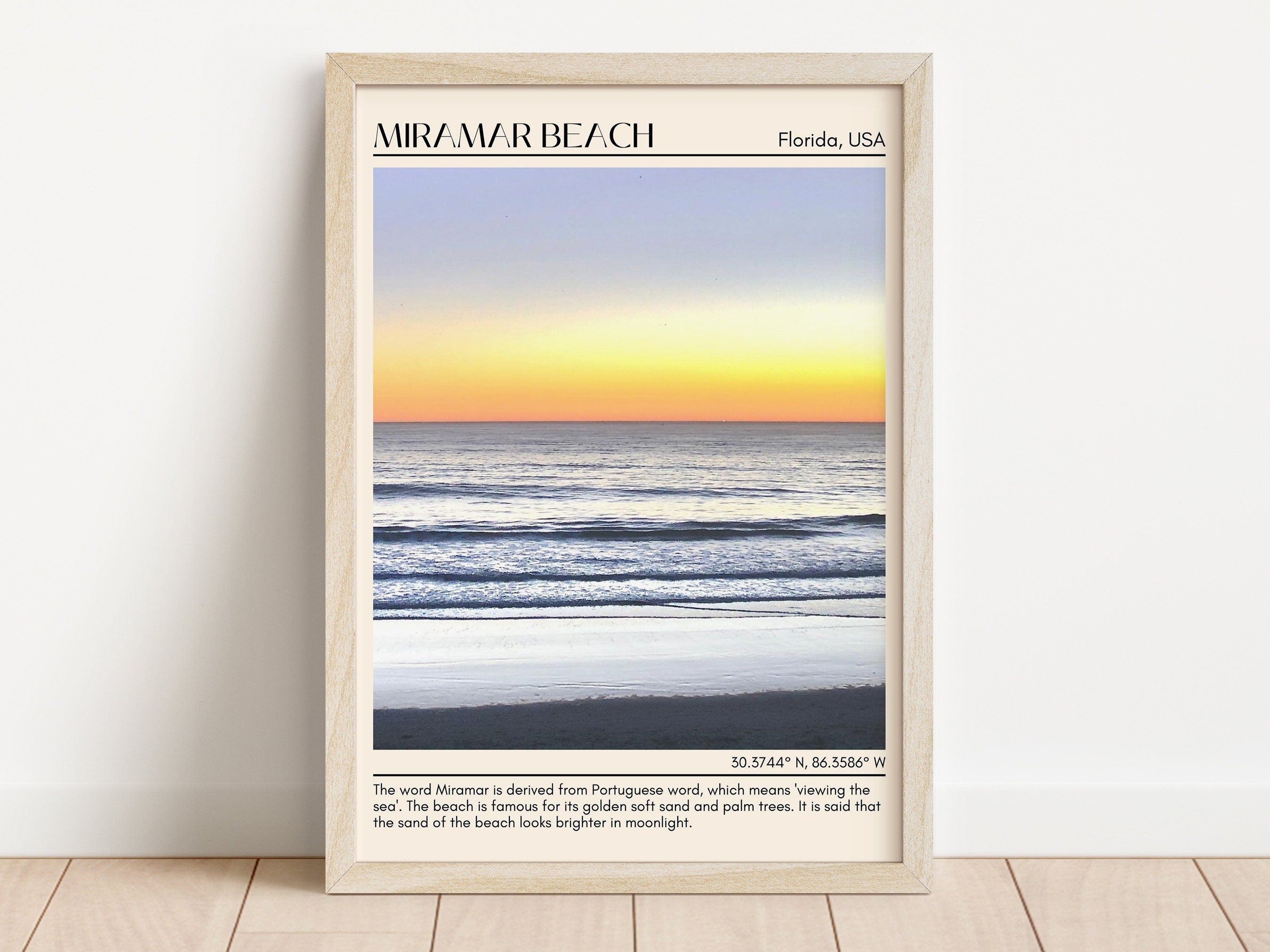 Miramar Beach Wall Canvas, Miramar Beach Framed Poster, Florida, USA ...